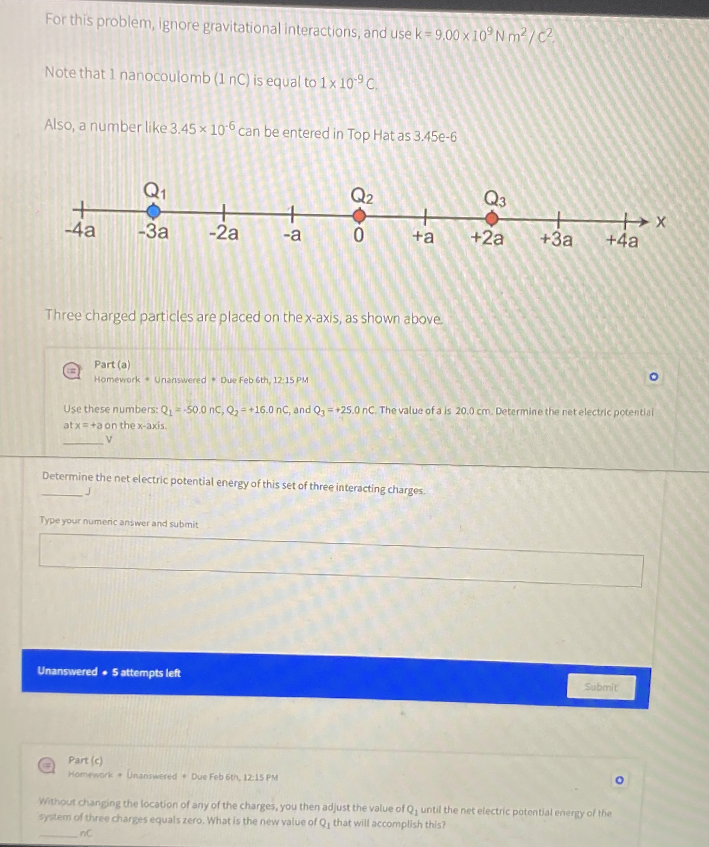 Solved parts a,b and c please - ﻿balls on a line (electric | Chegg.com