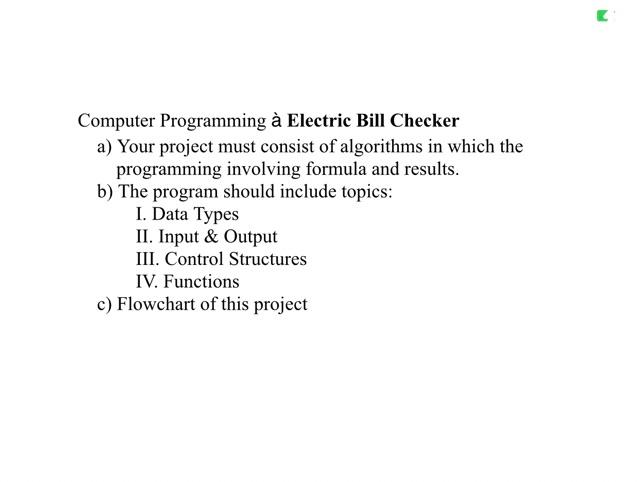 Solved Computer Programming à Electric Bill Checker a) Your | Chegg.com