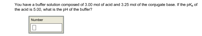 Solved You have a buffer solution composed of 3.00 mol of | Chegg.com