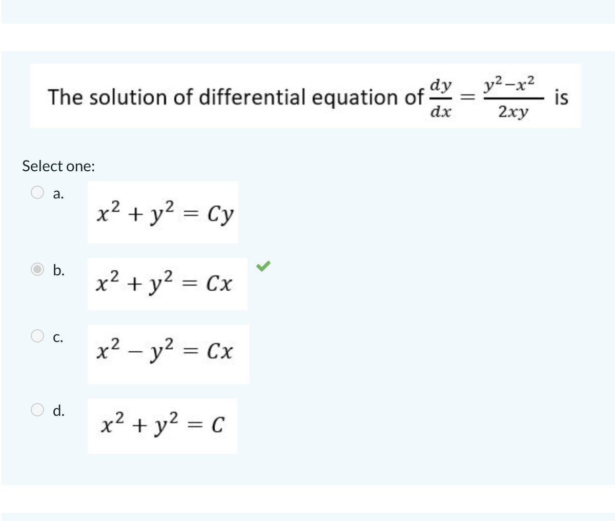 Solved The solution of differential equation of | Chegg.com
