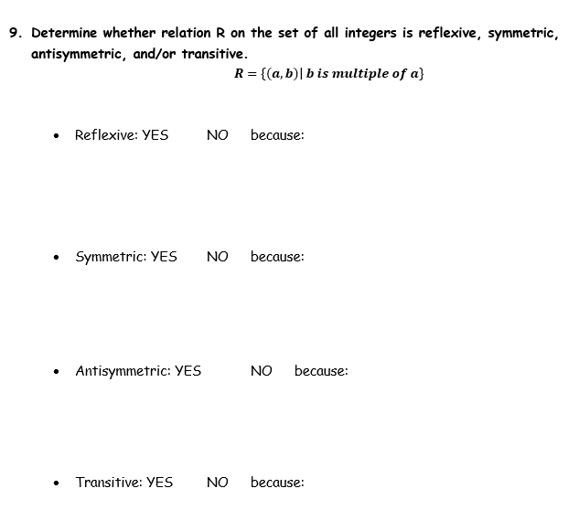 Solved Determine Whether Relation R On The Set Of All