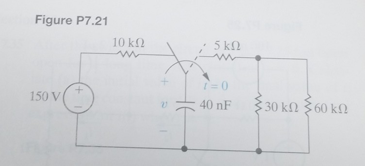 Solved Section 7.2 7.2 7.21 The switch in the circuit in | Chegg.com