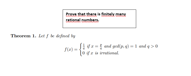 Solved Prove that there is finitely many rational numbers. | Chegg.com