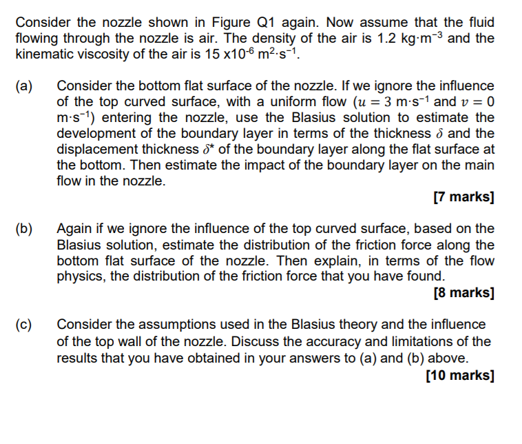 Solved Consider the nozzle shown in Figure Q1 again. Now | Chegg.com