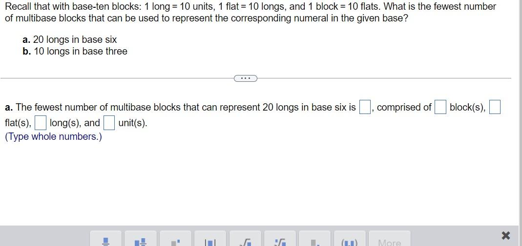 Solved Recall that with base-ten blocks: 1 long = 10 units, | Chegg.com