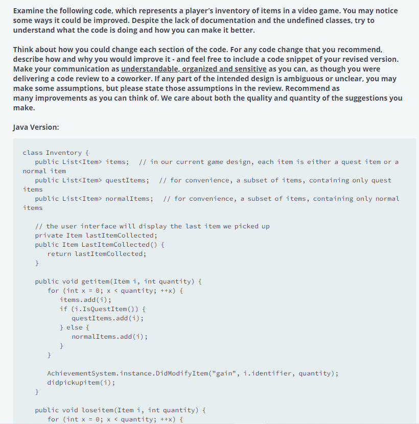 Solved Examine the following code, which represents a | Chegg.com