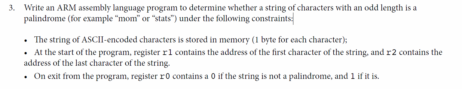 3. Write an ARM assembly language program to | Chegg.com