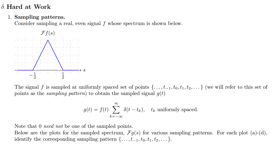 Solved Bd1 Sampling Patterns Consider Sampling A Real 0969