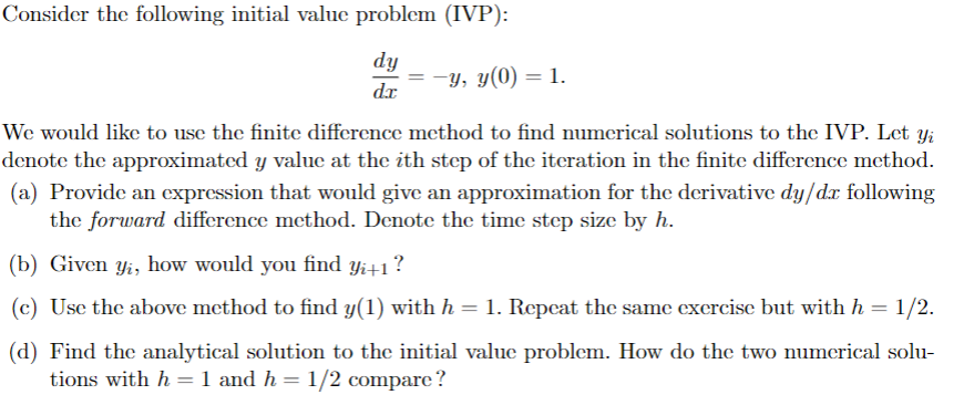 Solved Consider the following initial value problem (IVP): | Chegg.com