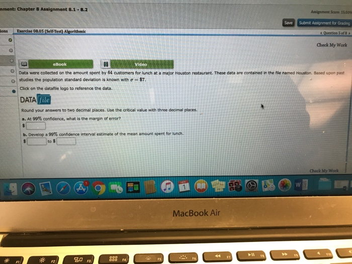 Solved nment: Chapter 8 Assignment 8.1-8.2 Assignment Score: | Chegg.com