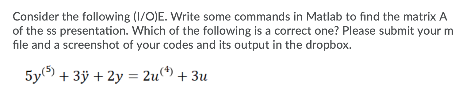 Consider the following (I/O)E. Write some commands in | Chegg.com