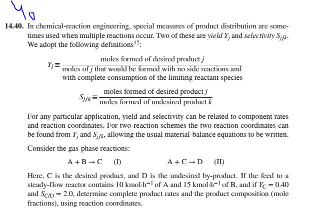 Solved 10 14.40. In chemical-reaction engineering, special | Chegg.com