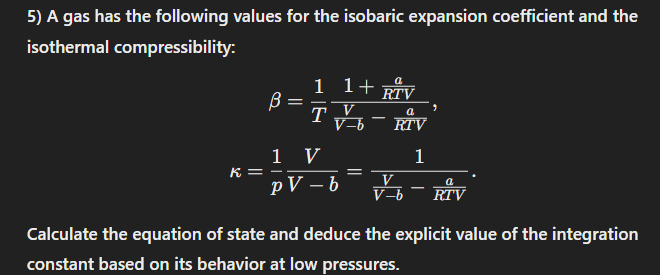 Solved A gas has the following values for the isobaric | Chegg.com