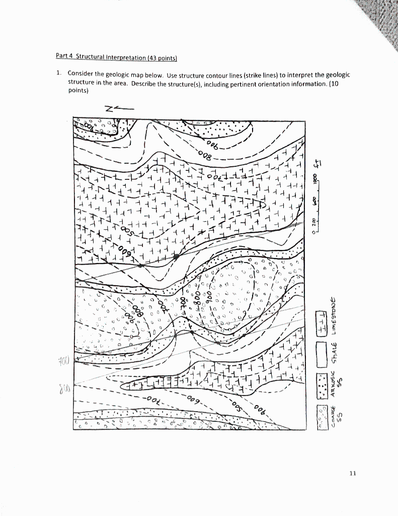 Solved Consider the geologic map below. Use structure | Chegg.com