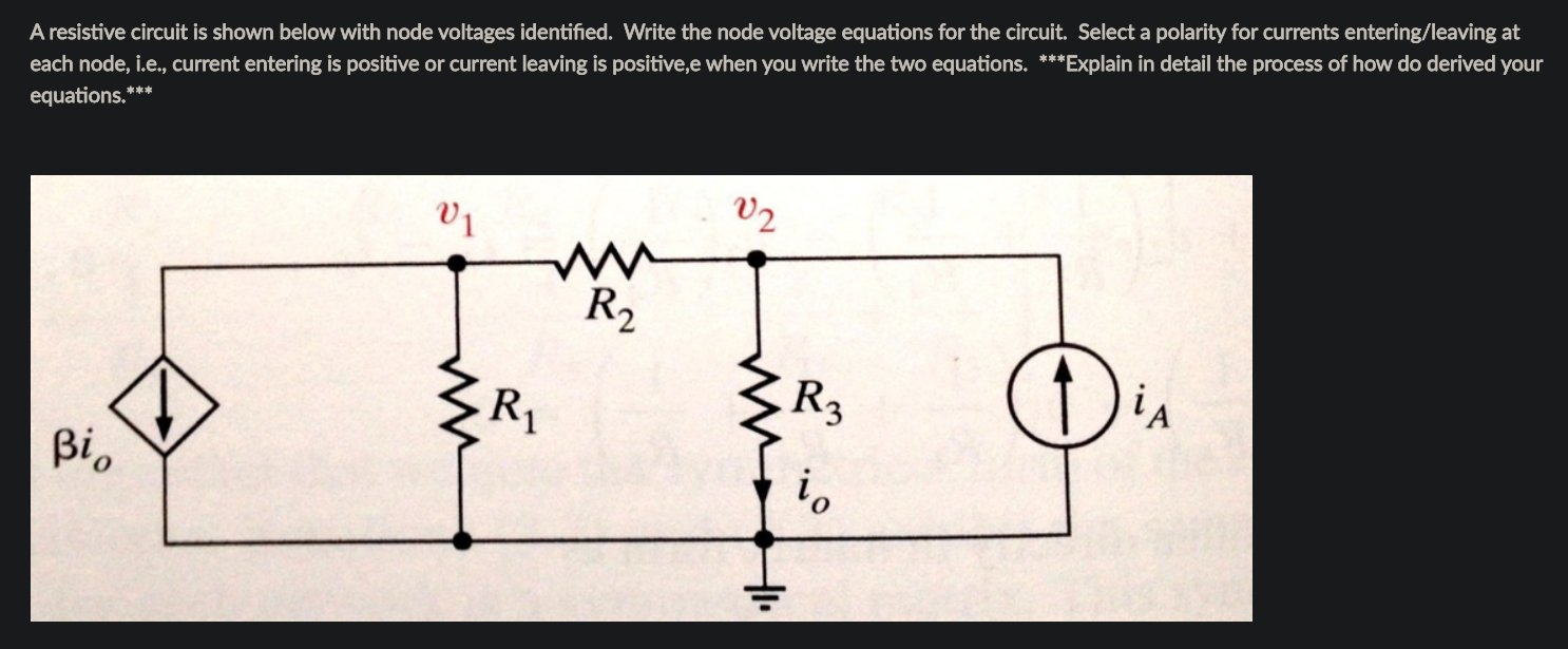 Solved A resistive circuit is shown below with node voltages | Chegg.com