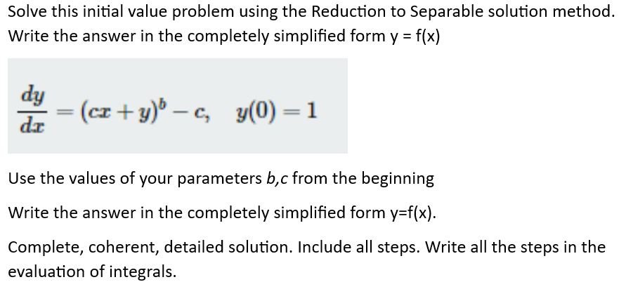 Solved Solve this initial value problem using the Reduction | Chegg.com