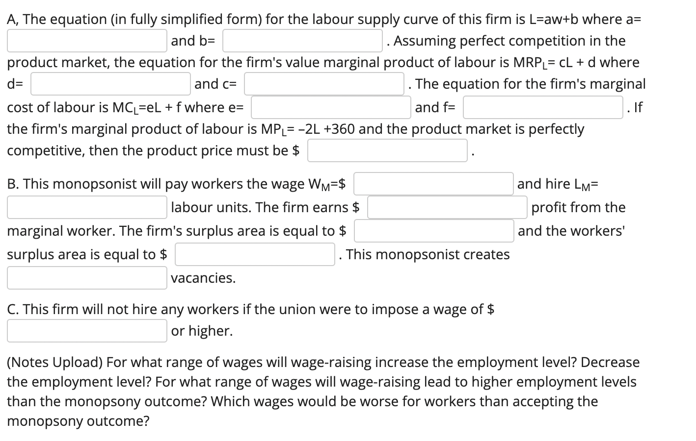 Solved A, The equation (in fully simplified form) for the | Chegg.com