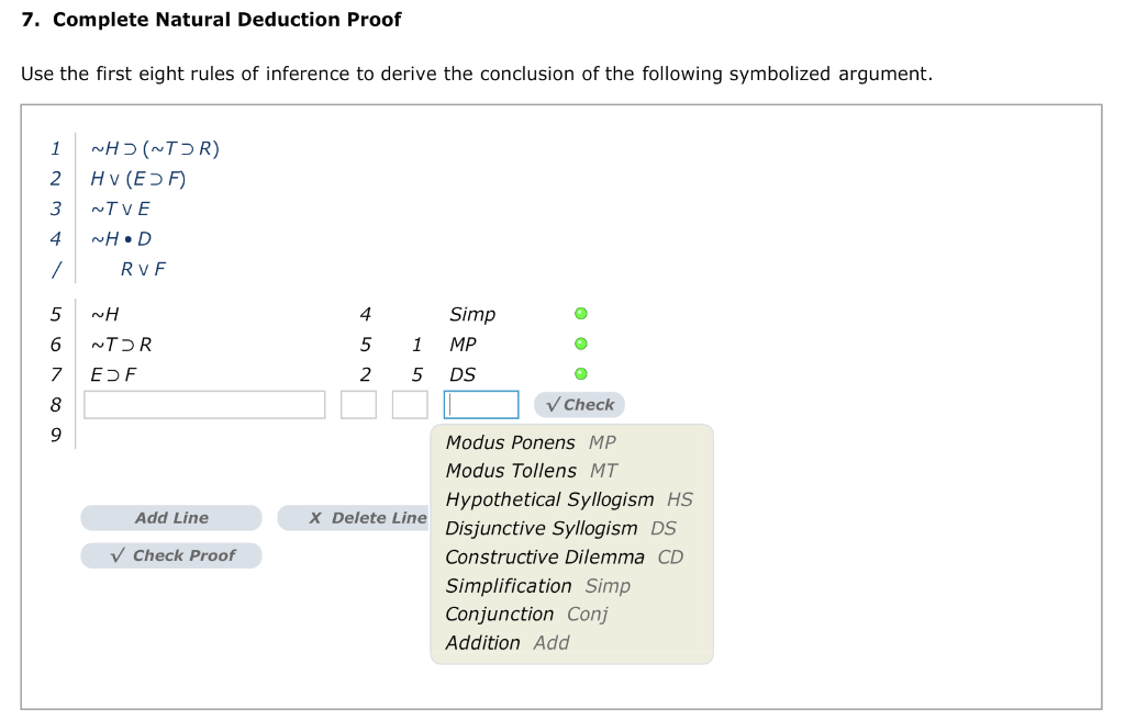 Solved 7. Complete Natural Deduction Proof Use the first | Chegg.com