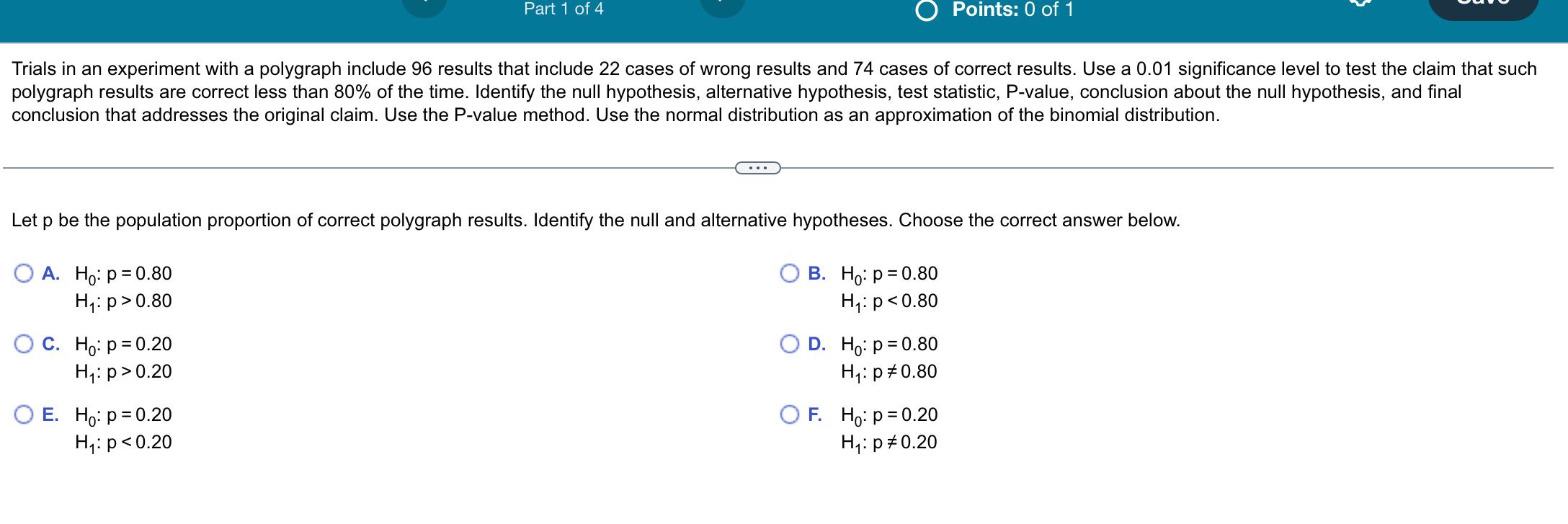 Solved Trials in an experiment with a polygraph include 96 | Chegg.com