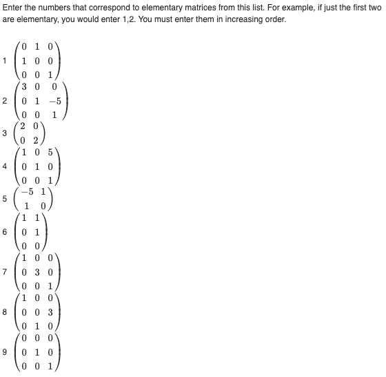 Solved Enter the numbers that correspond to elementary | Chegg.com