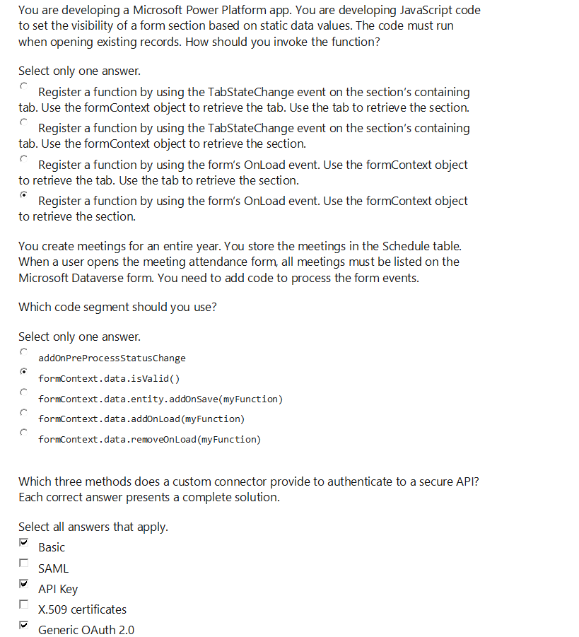 Solved You are developing a Microsoft Power Platform app. | Chegg.com