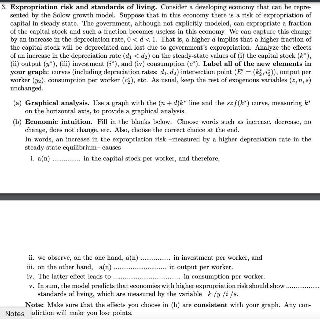 3. Expropriation risk and standards of living. | Chegg.com