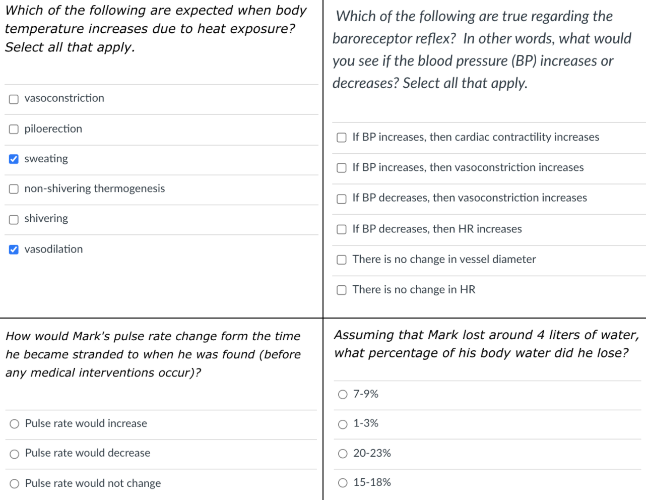 Solved Mark is NOT sweating when he is found. What has | Chegg.com