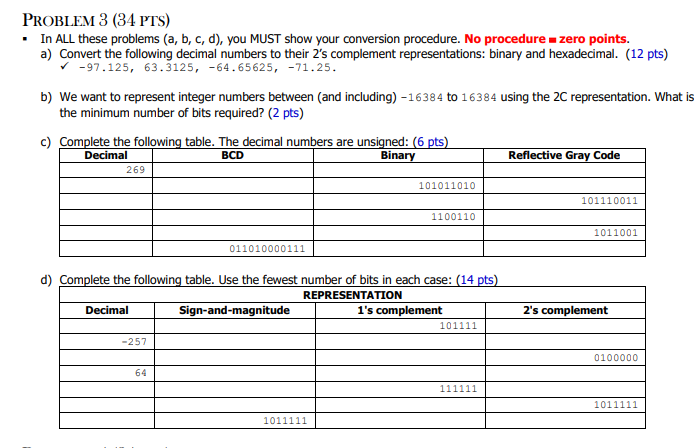 Solved PROBLEM 3 (34 PTS) - In ALL these problems (a, b, c, | Chegg.com