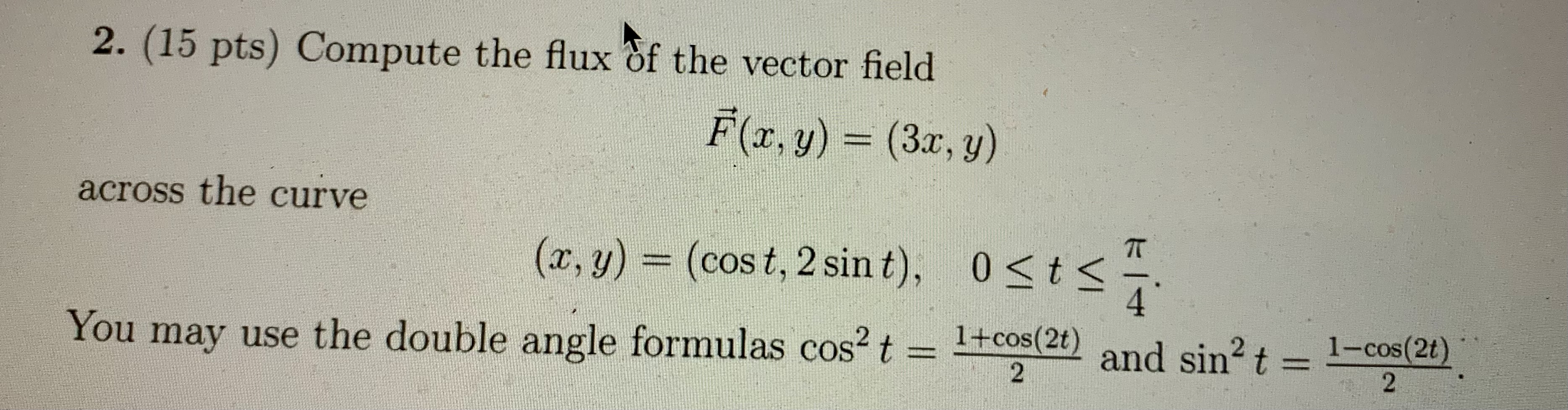 Solved (15 ﻿pts) ﻿Compute the flux of the vector | Chegg.com