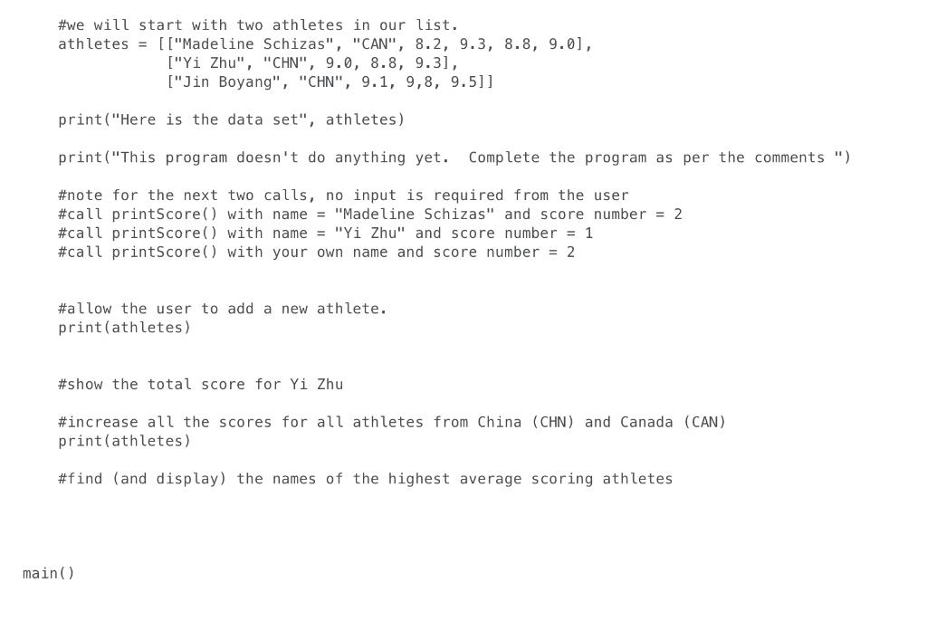 Solved Use python please.The program stores a list of | Chegg.com