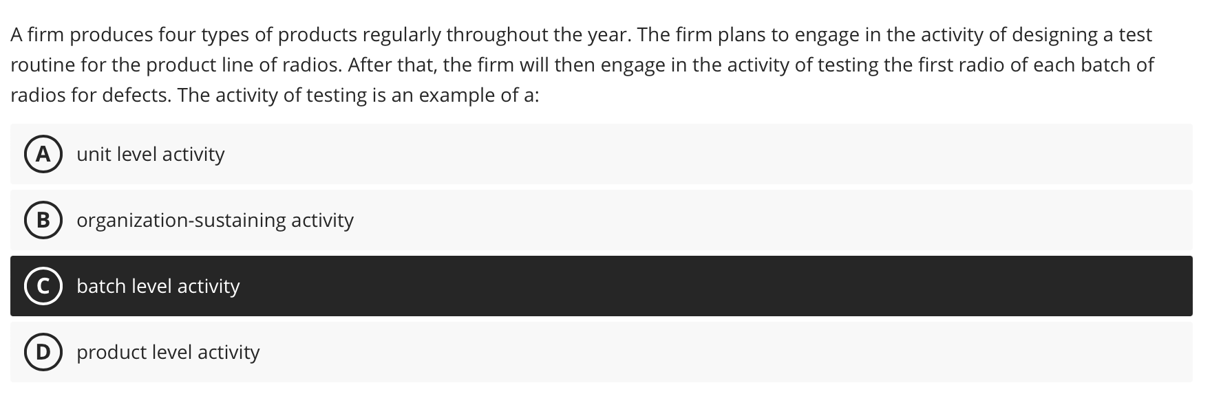 Solved A firm produces four types of products regularly | Chegg.com