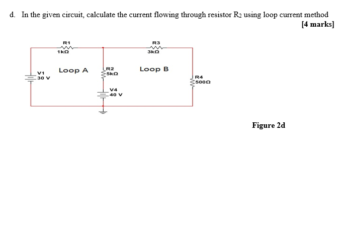 Solved d. In the given circuit, calculate the current | Chegg.com