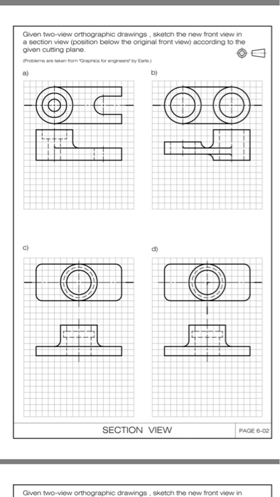 Solved Given two-view orthographic drawings, sketch the new | Chegg.com
