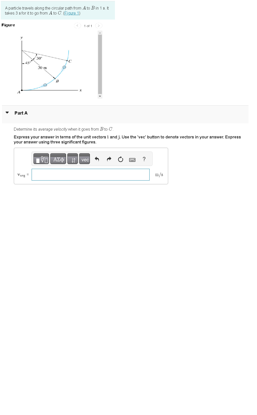 Solved A particle travels along the circular path from \( ﻿A | Chegg.com