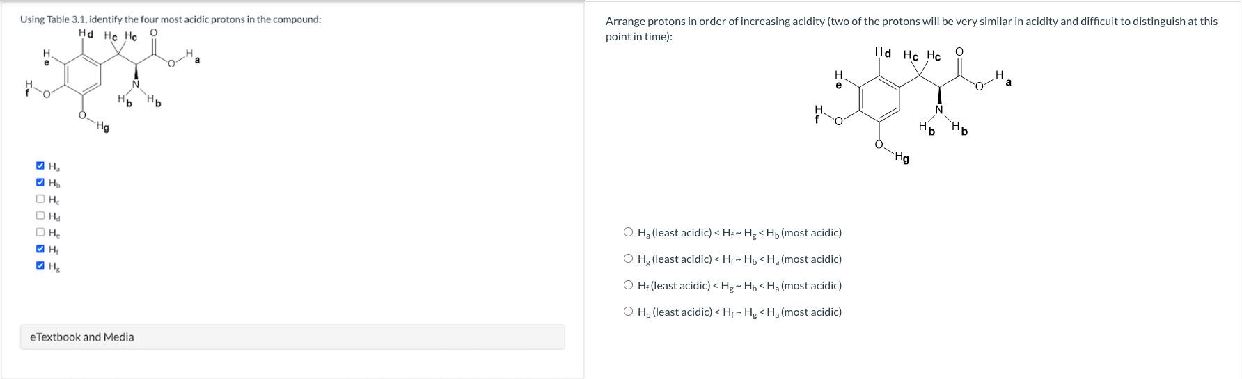 Using Table 3.1, identify the four most acidic | Chegg.com