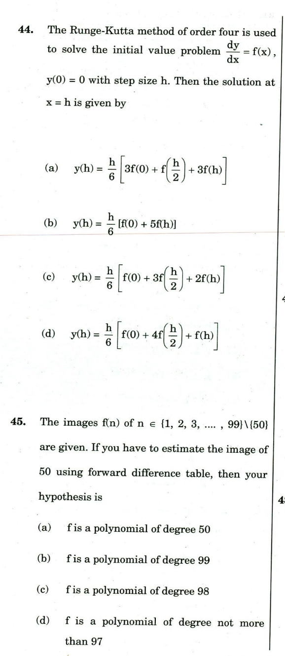 Solved 44. The Runge-Kutta method of order four is used dy | Chegg.com