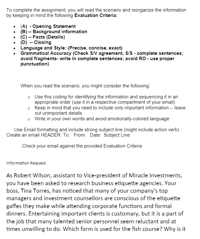 Solved To complete the assignment, you will read the | Chegg.com