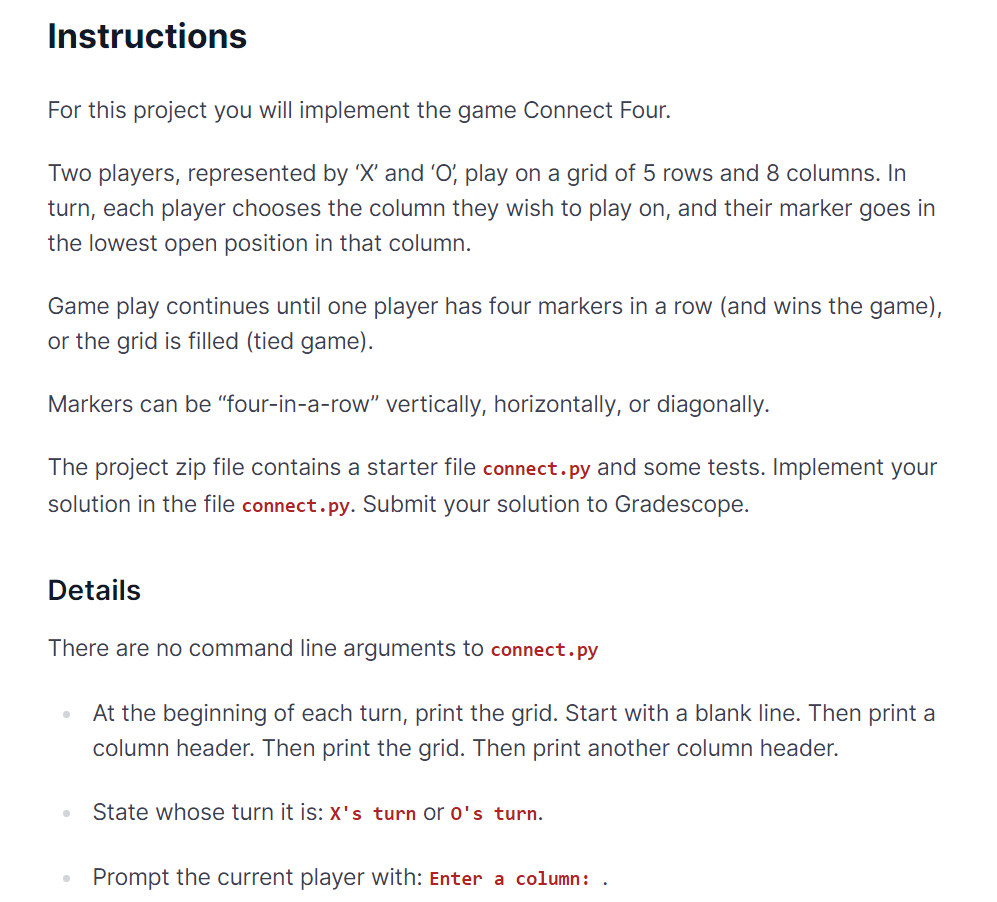 Solved Instructions For this project you will implement the | Chegg.com
