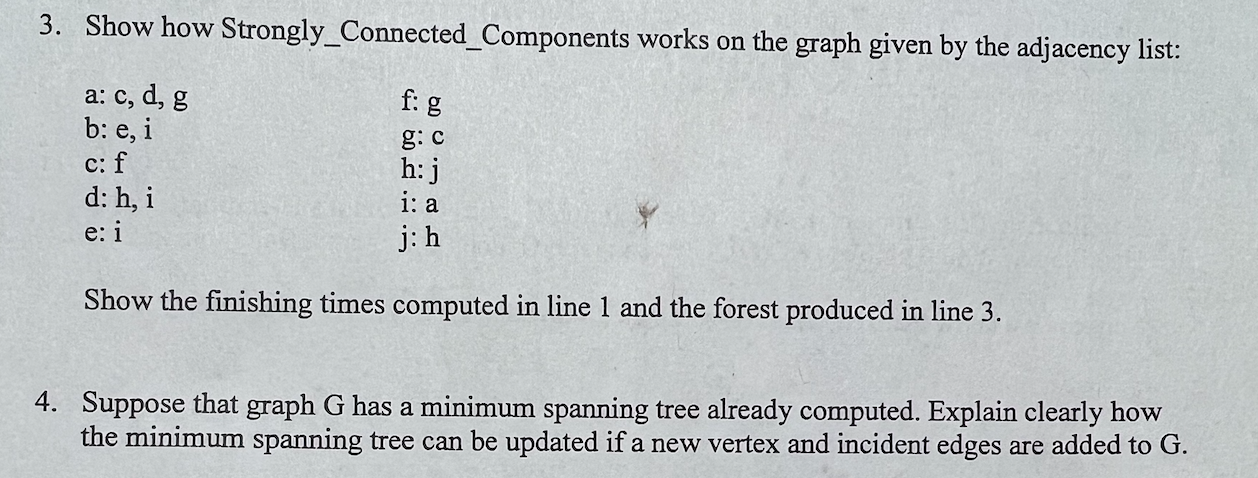 Solved 3. Show how Strongly_Connected_Components works on | Chegg.com