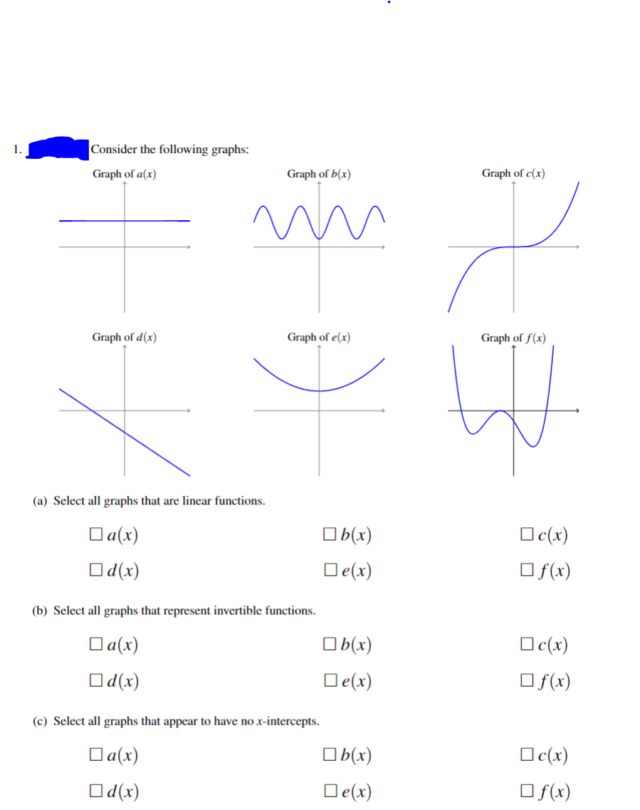 Solved Consider the following graphs: (a) Select all graphs | Chegg.com