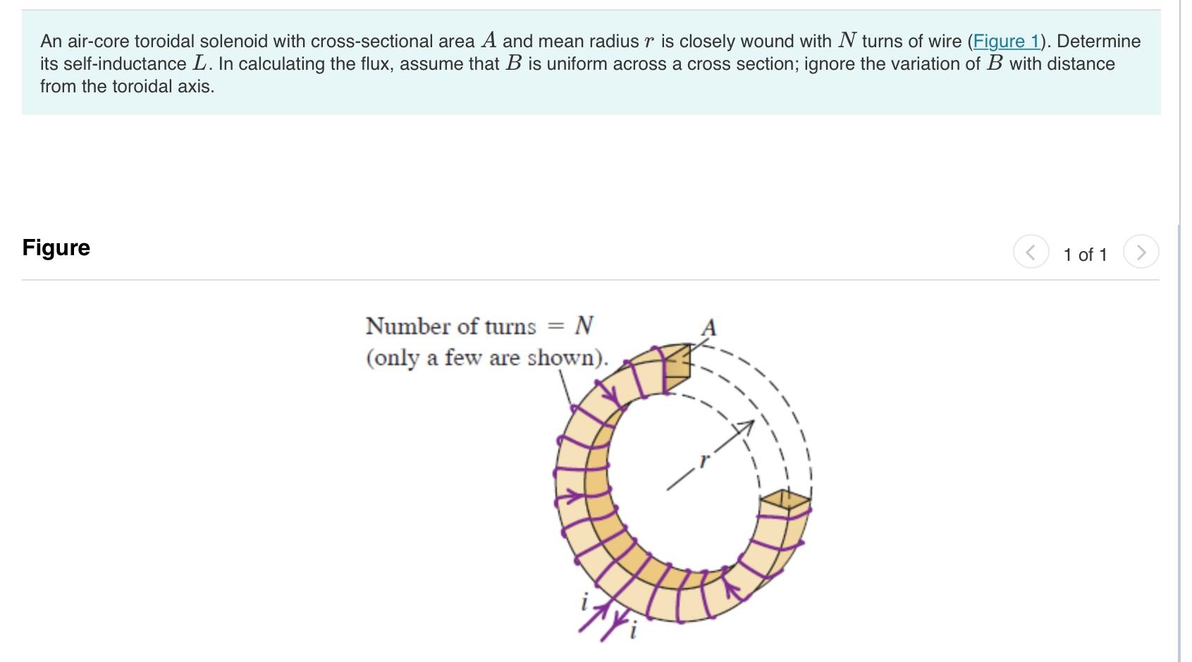 Solved An air-core toroidal solenoid with cross-sectional | Chegg.com