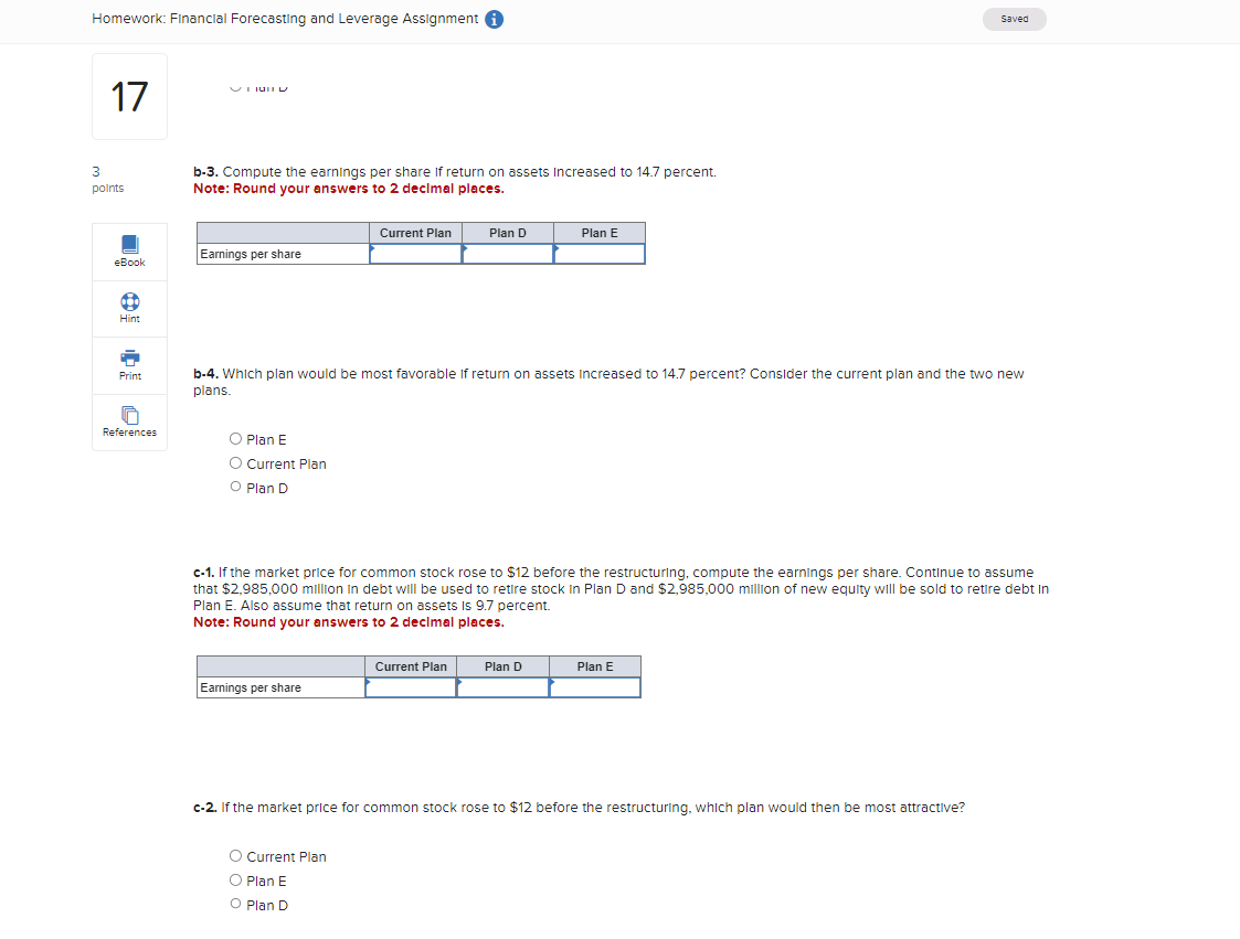 Solved Homework: Financlal Forecasting and Leverage | Chegg.com