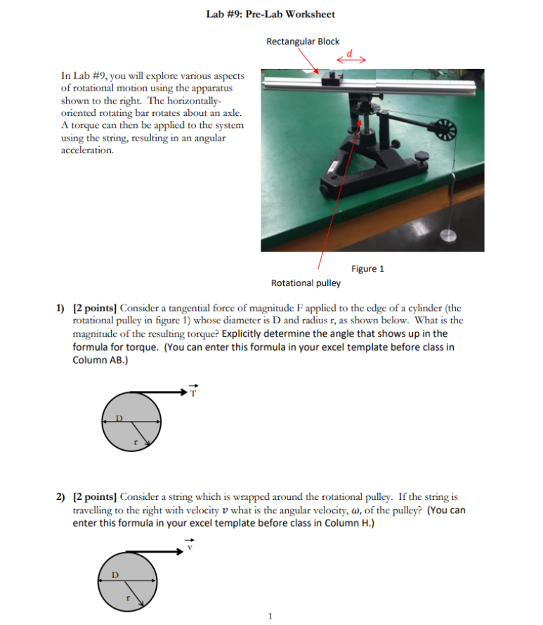 Solved Lab #9: Pre-Lab Worksheet Rectangular Block In Lab | Chegg.com