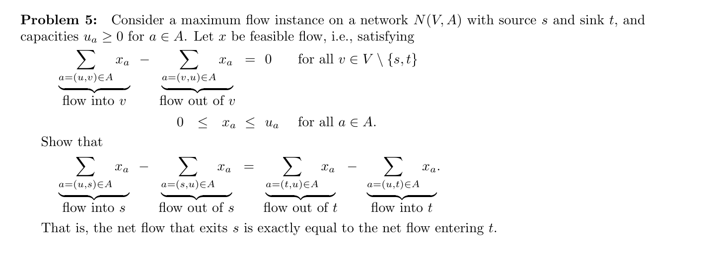 Solved Problem 5: Consider a maximum flow instance on a | Chegg.com