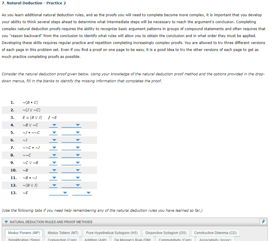 Solved 7. Natural Deduction - Practice 2 As you learn | Chegg.com