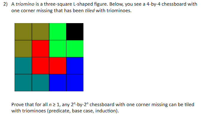 Solved A triomino is a three-square L-shaped figure. Below, | Chegg.com