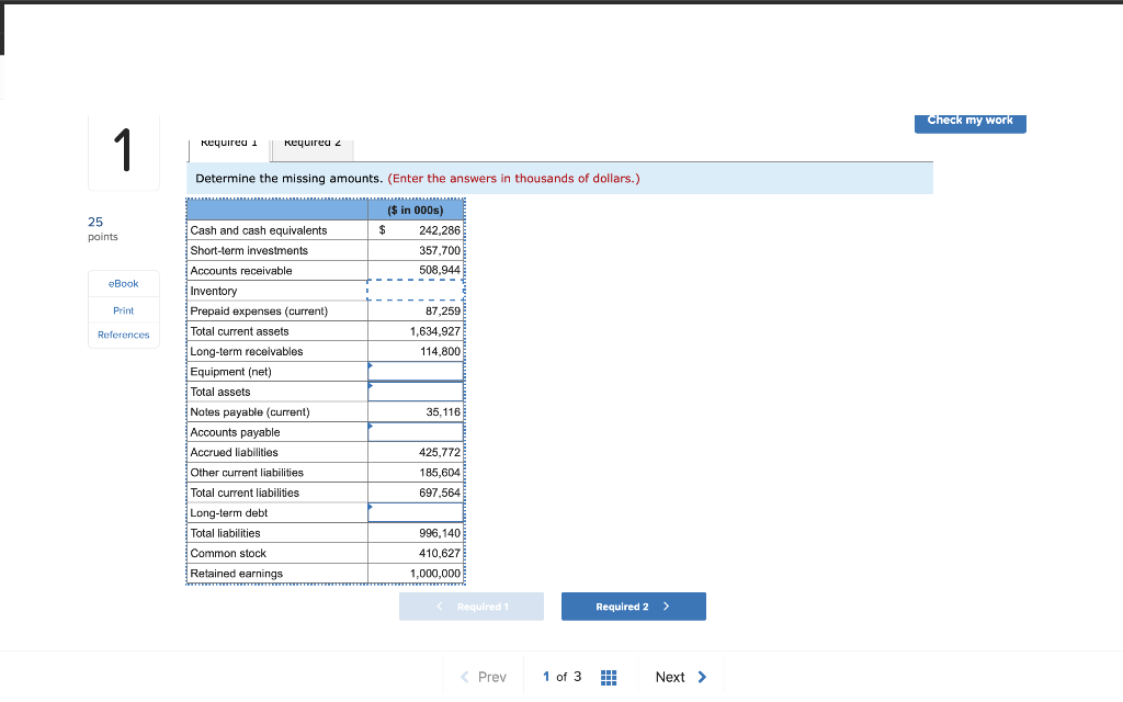 Solved Check my work 1 Problem 3-2 (Algo) Balance sheet | Chegg.com