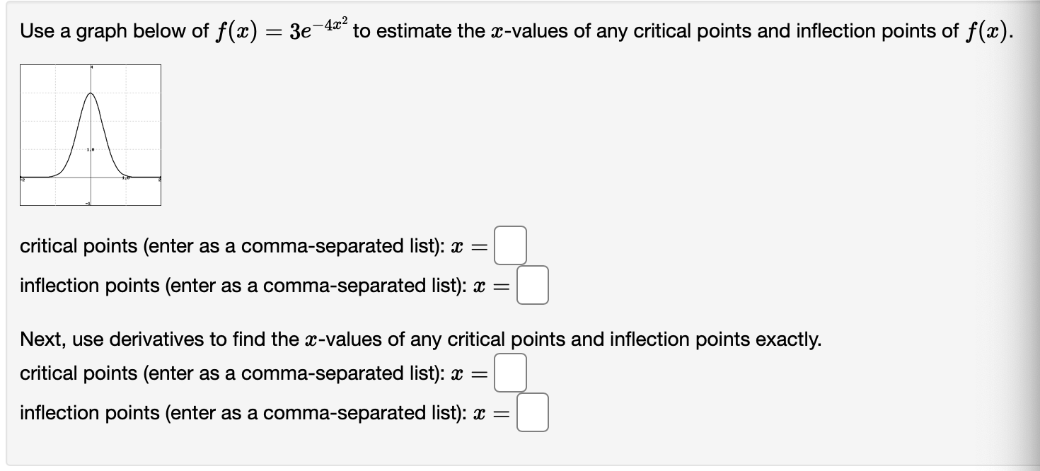 Solved Use a graph below of f(x)=3e-4x2 ﻿to estimate the | Chegg.com