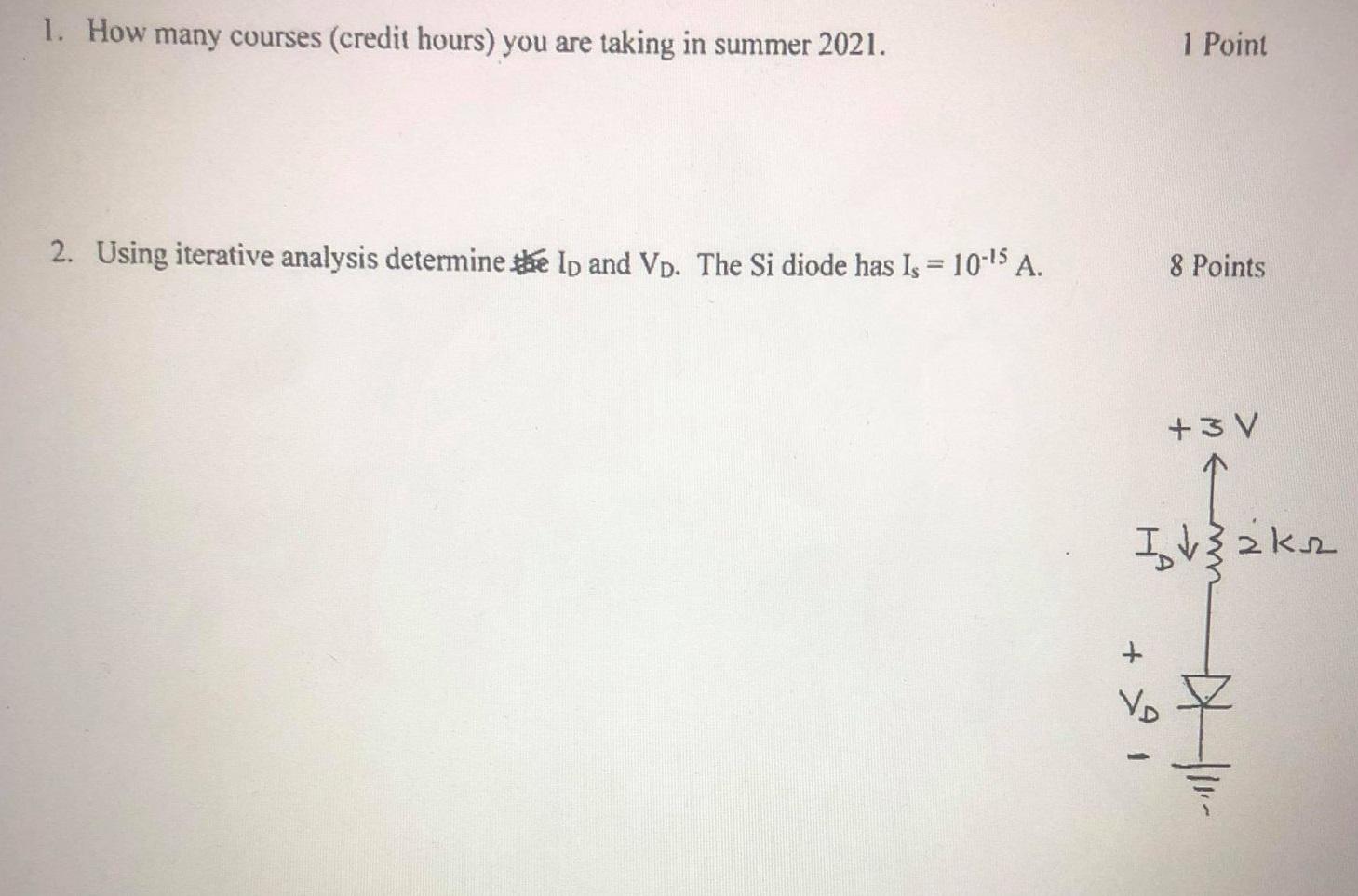 Solved 1. How many courses (credit hours) you are taking in | Chegg.com