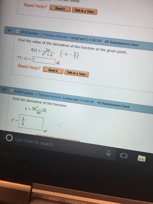 Solved Find the value of the derivative of the function at | Chegg.com